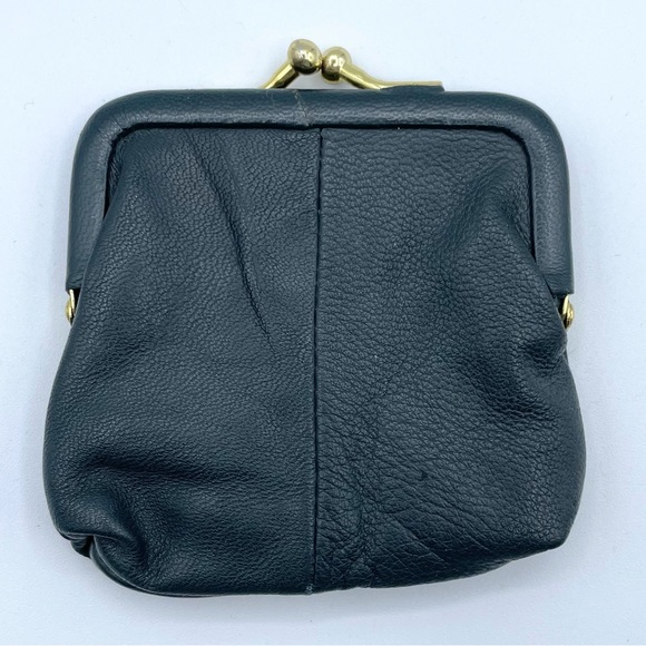 Vintage | Bags | Vintage Leather Navy Blue Change Purse Kiss Lock Euc ...